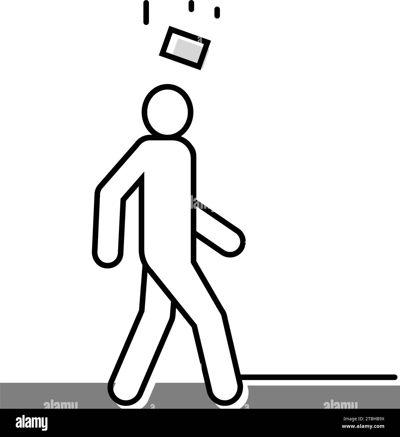 falling brick man head color icon vector illustration Stock Vector ...