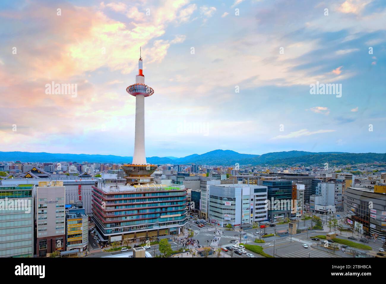 Kyoto, Japan - April 6 2023: Kyoto Tower completed in 1964 it's the tallest structure in Kyoto ...