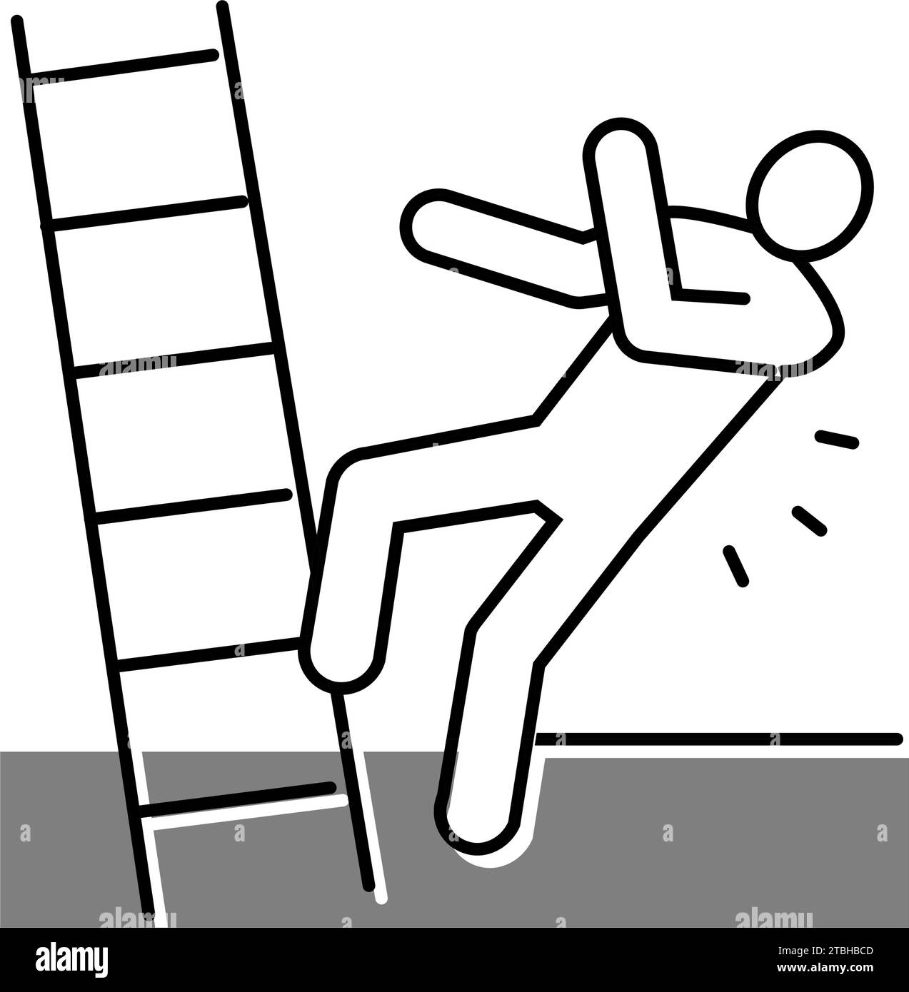 stairs fall man accident color icon vector illustration Stock Vector ...