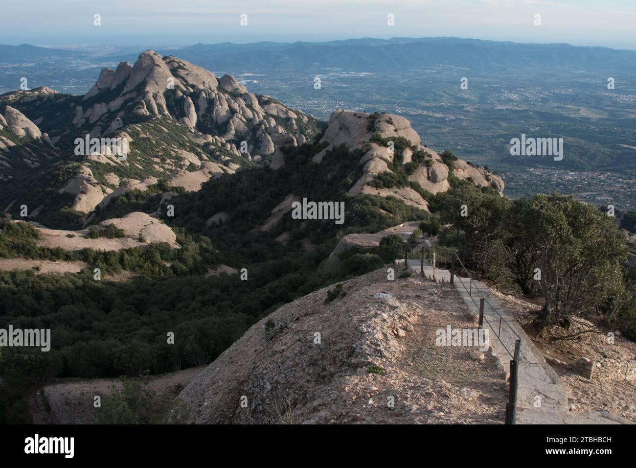 Montserrat trekking path to Sant Jeroni peak Stock Photo - Alamy