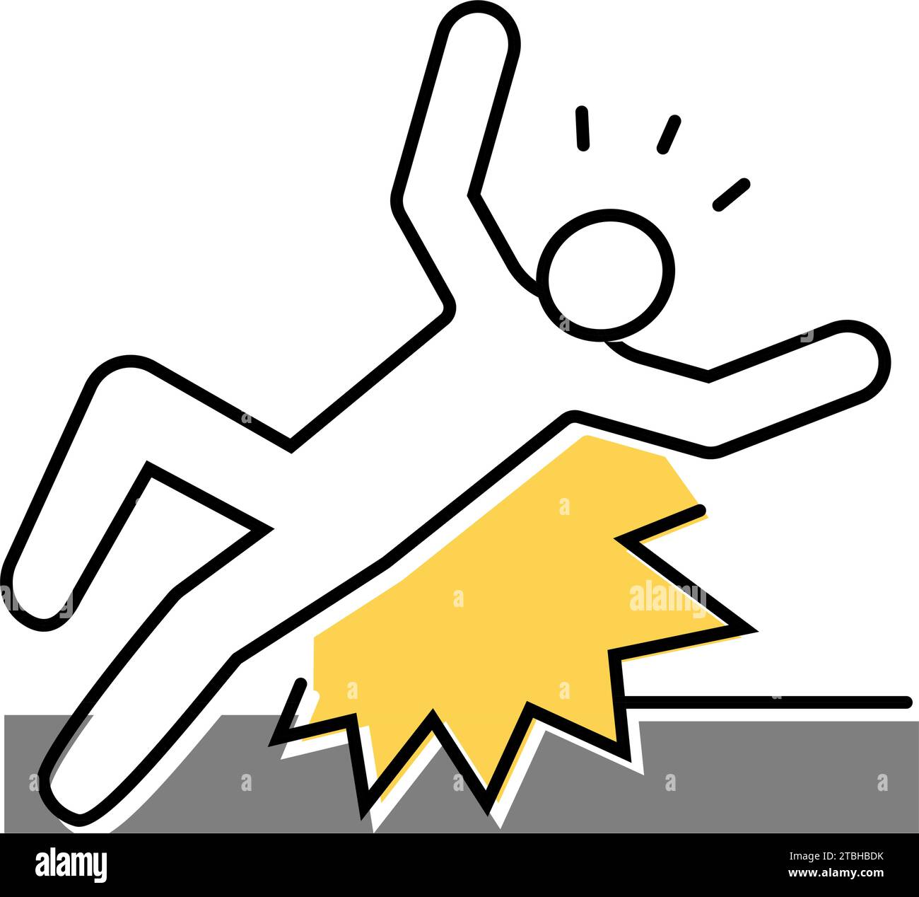 fall back man accident color icon vector illustration Stock Vector ...