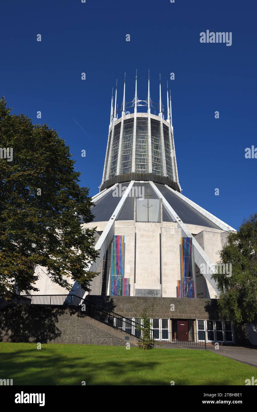 East Facade & Gate Entrance to the Liverpool Metropolitan Cathedral ...