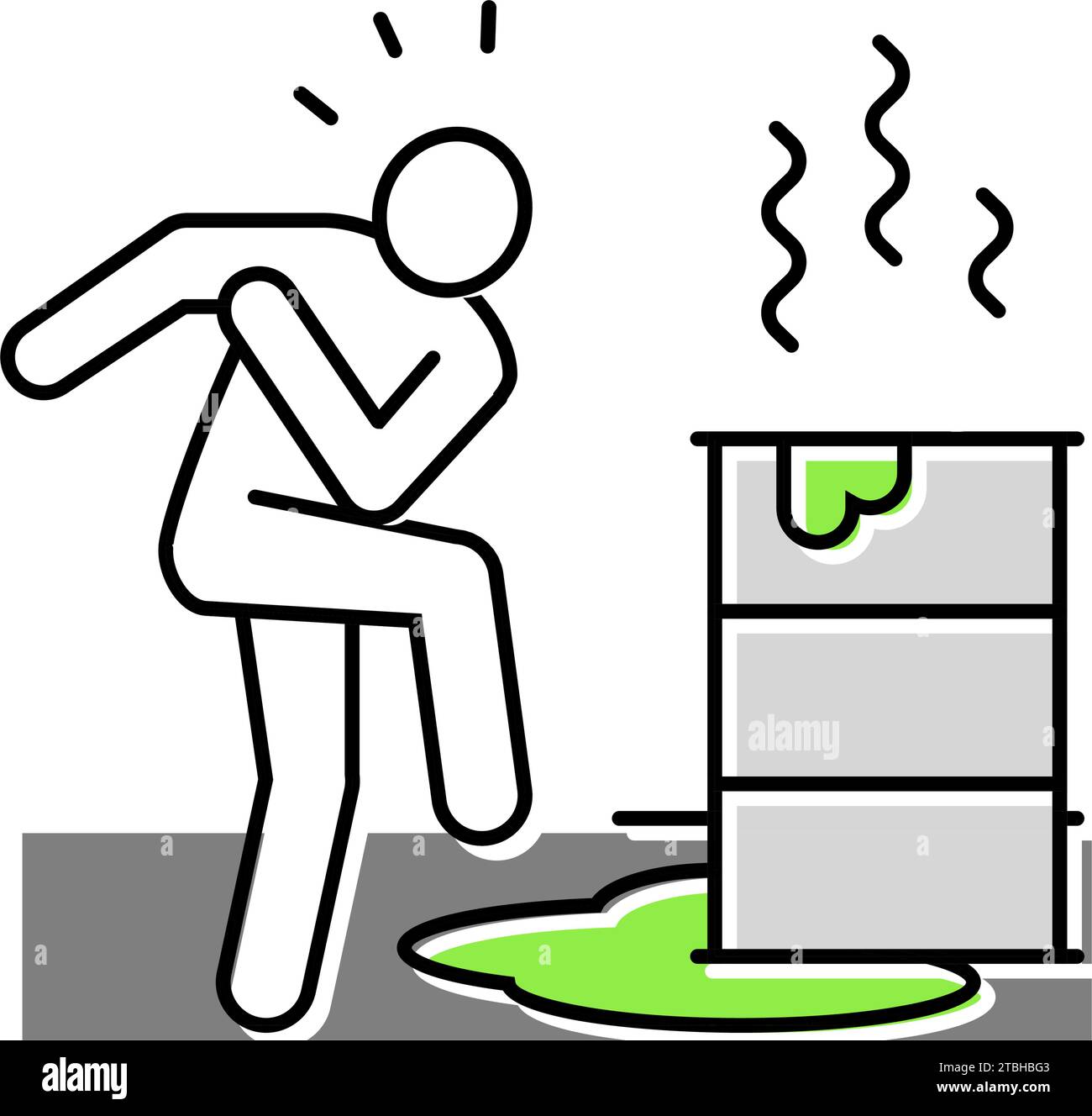 dangerous substance spill man accident color icon vector illustration ...