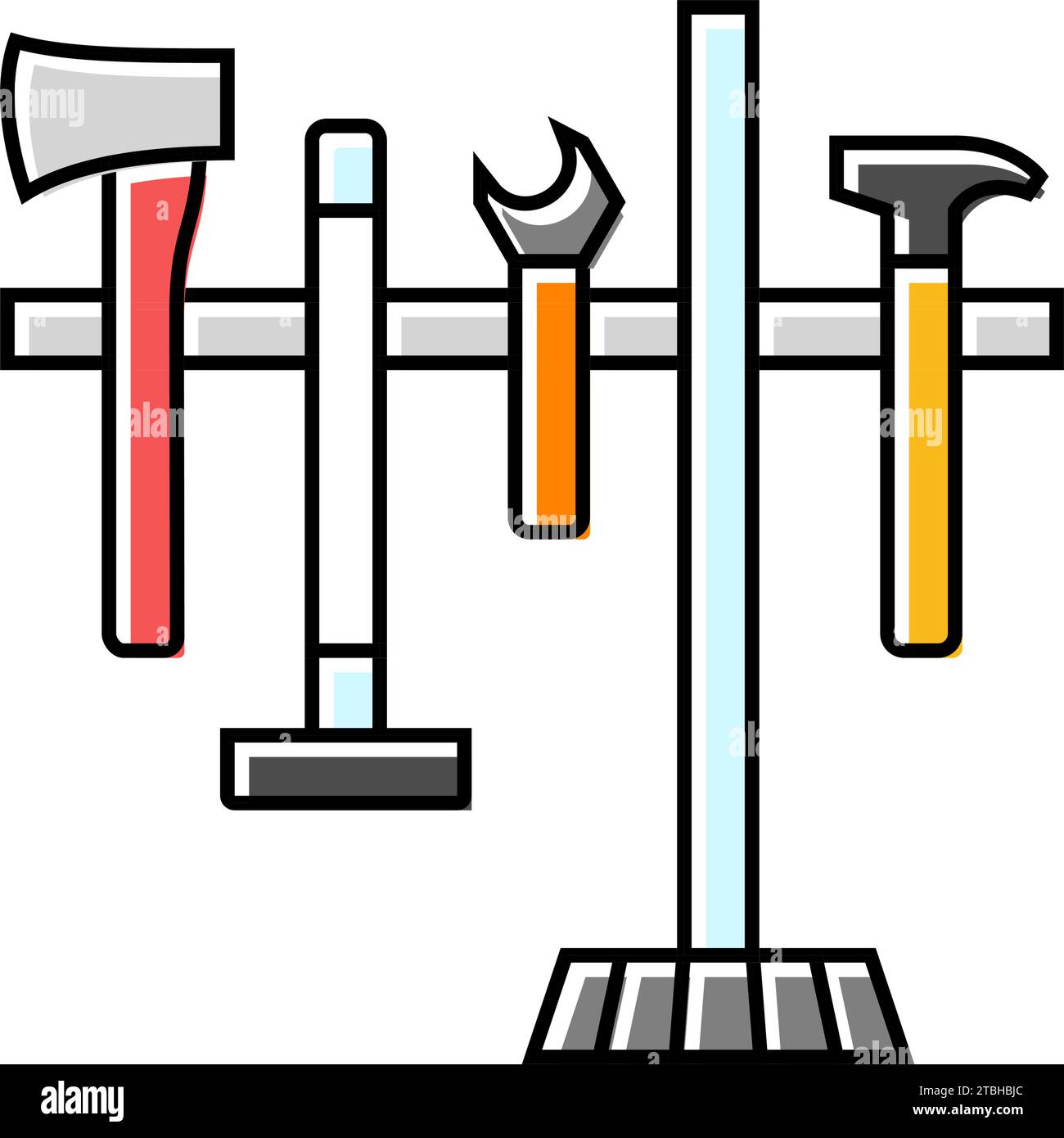 wall tool holder garage tool color icon vector illustration Stock ...
