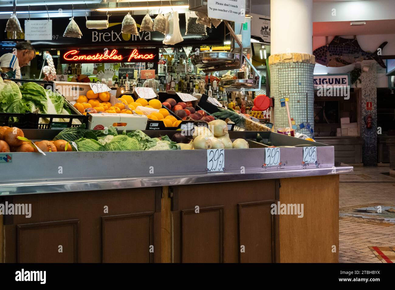 San Sebastian, Spain - 29 June, 2023: Local produce and products on ...