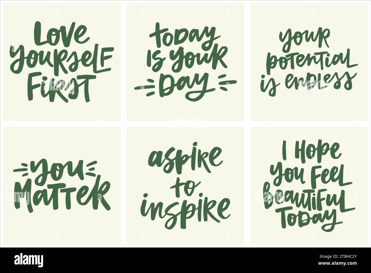 Set of handwritten inspirational quotes. Modern calligraphy ...