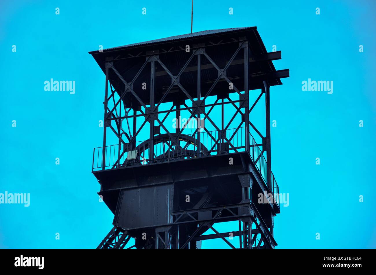 Industrial heritage of Puertollano, old extraction shaft of a coal mine ...