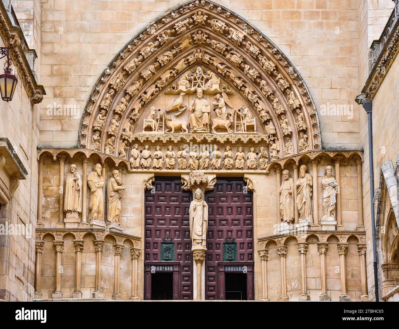 The magnificent Spanish Gothic architecture. Burgos Cathedral, cover of ...