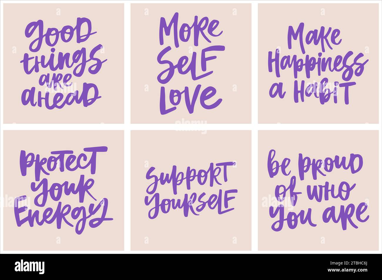 Set of handwritten quotes. Modern calligraphy illustrations for posters ...