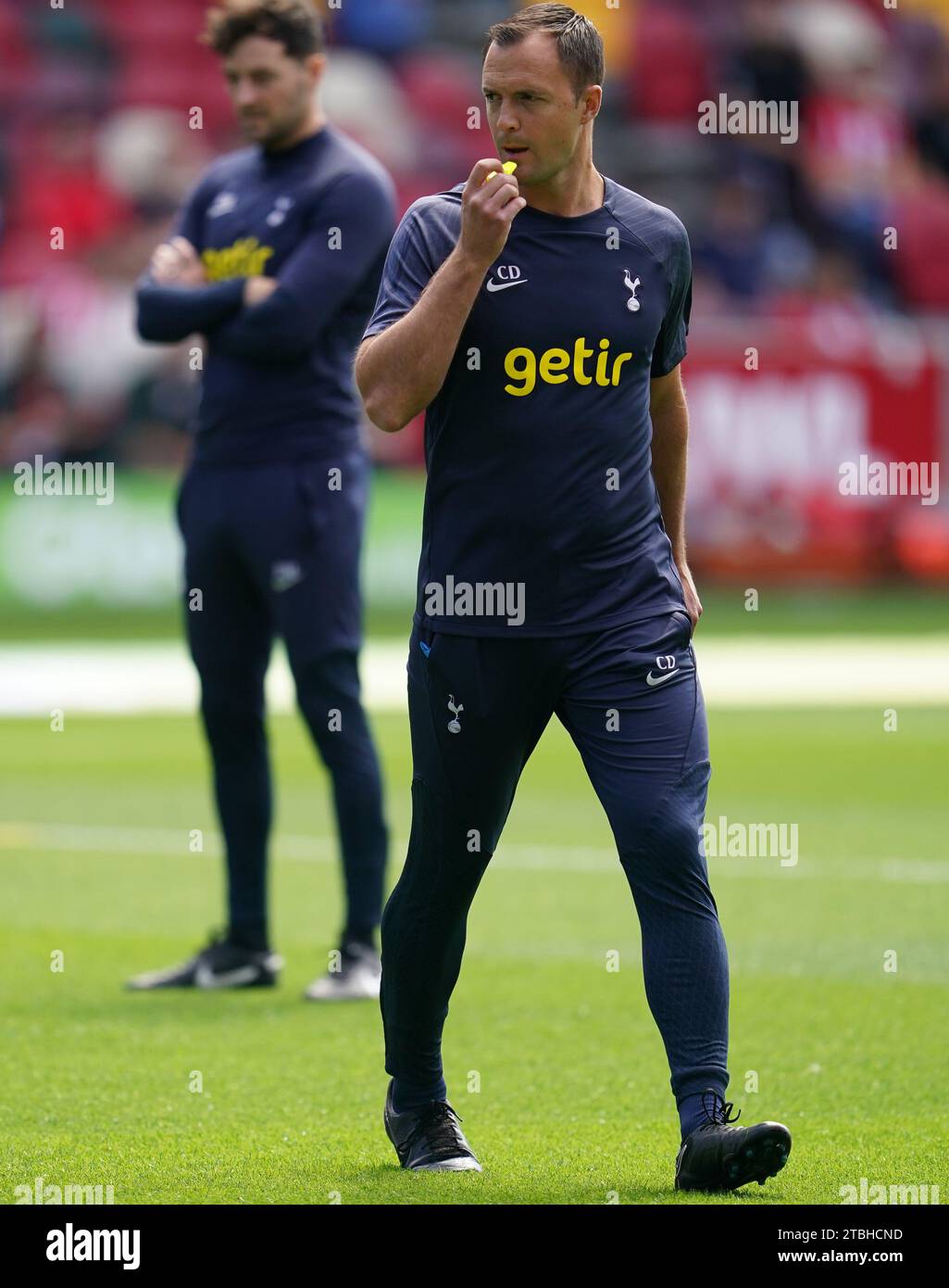 Tottenham Hotspur assistant senior coach Chris Davies before the ...