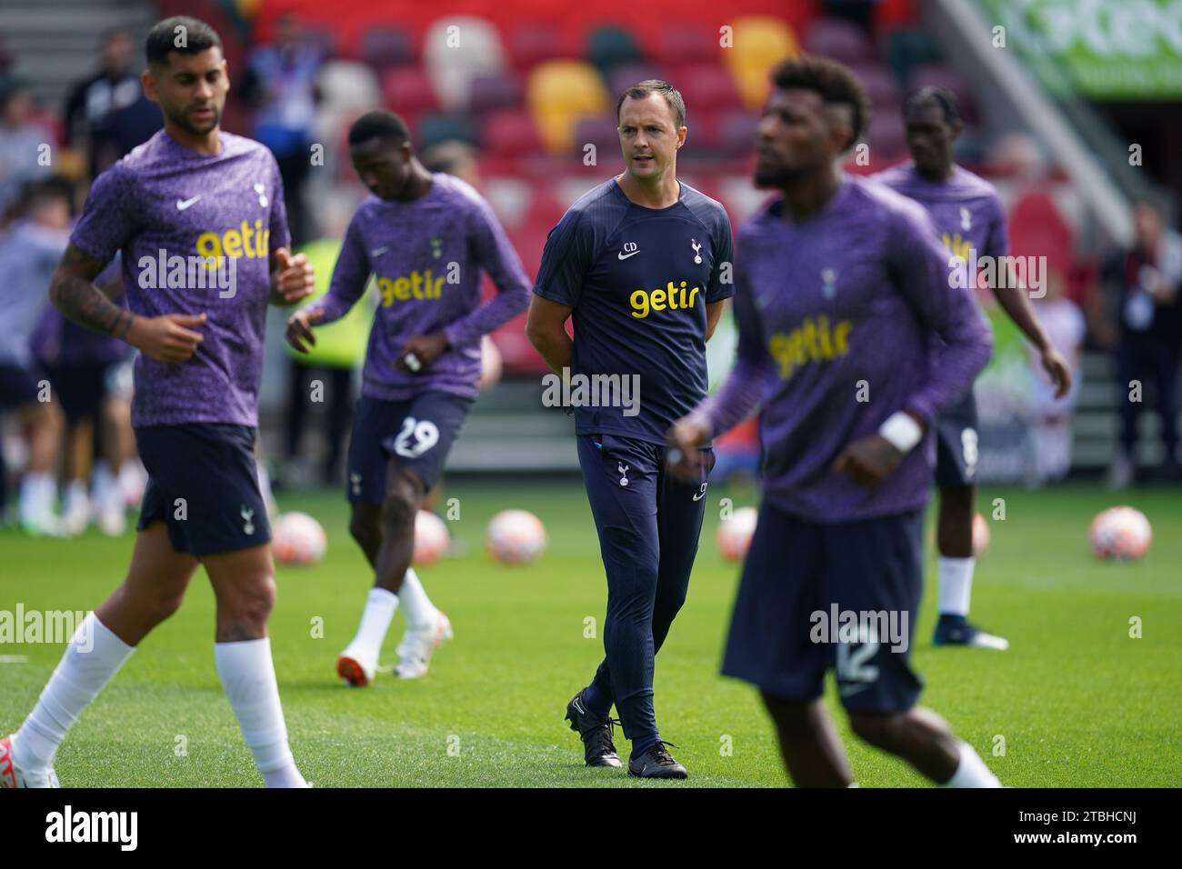 Tottenham Hotspur assistant senior coach Chris Davies before the ...