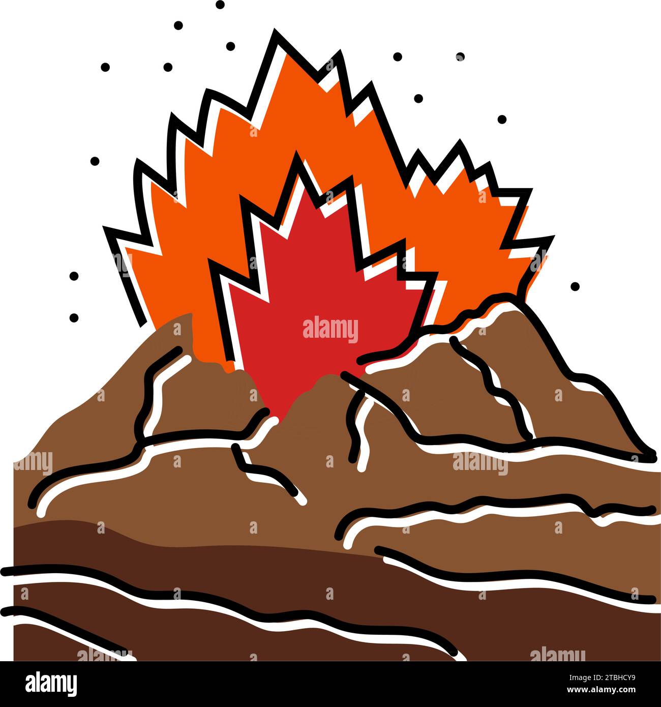 dangerous exploding volcano color icon vector illustration Stock Vector ... dangerous exploding volcano color icon vector illustration Stock Vector ...