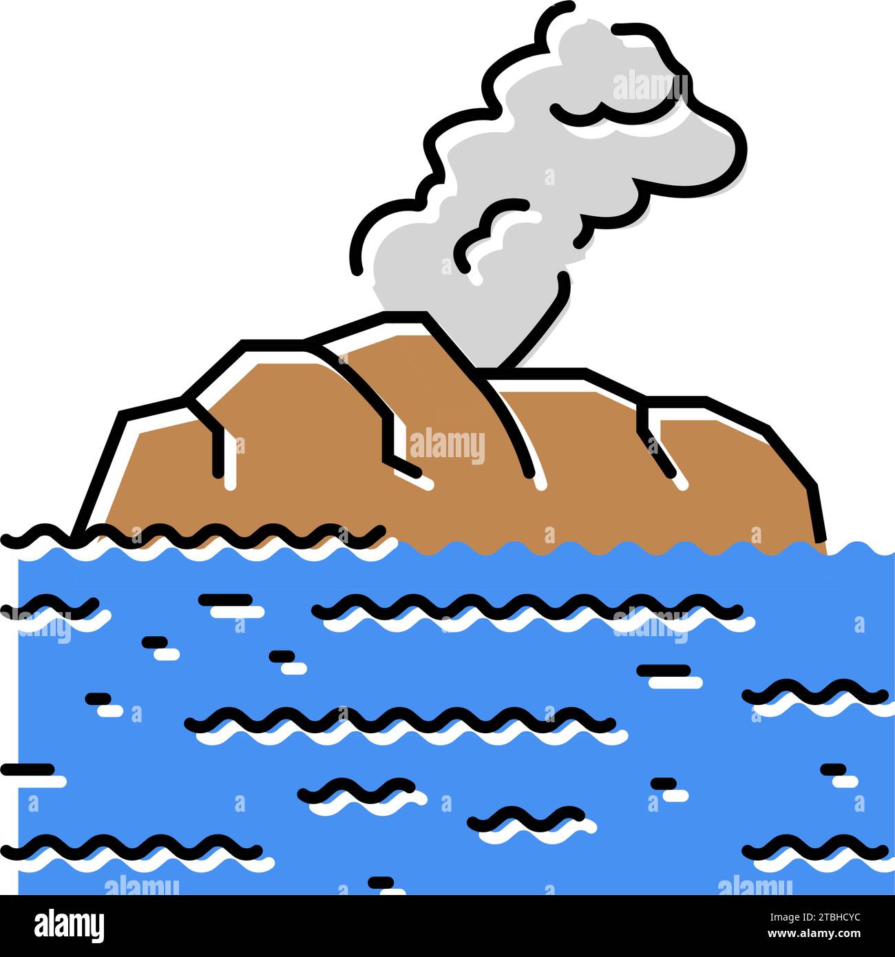 island volcano color icon vector illustration Stock Vector Image & Art ...