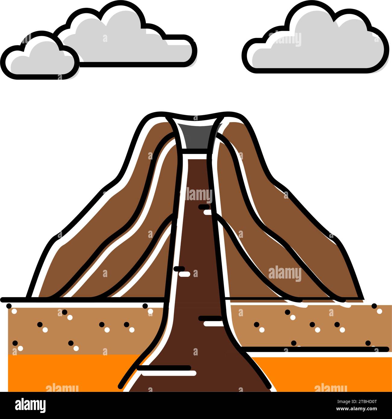 sleeping volcano lava color icon vector illustration Stock Vector Image ...