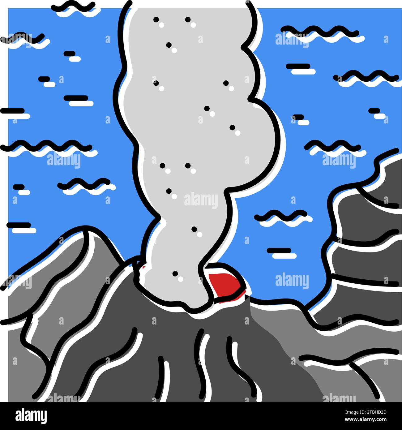 underwater volcano lava color icon vector illustration Stock Vector ...