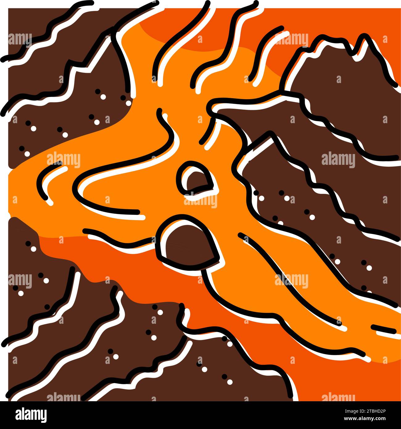 Lava flow illustration clipart Stock Vector Images - Alamy