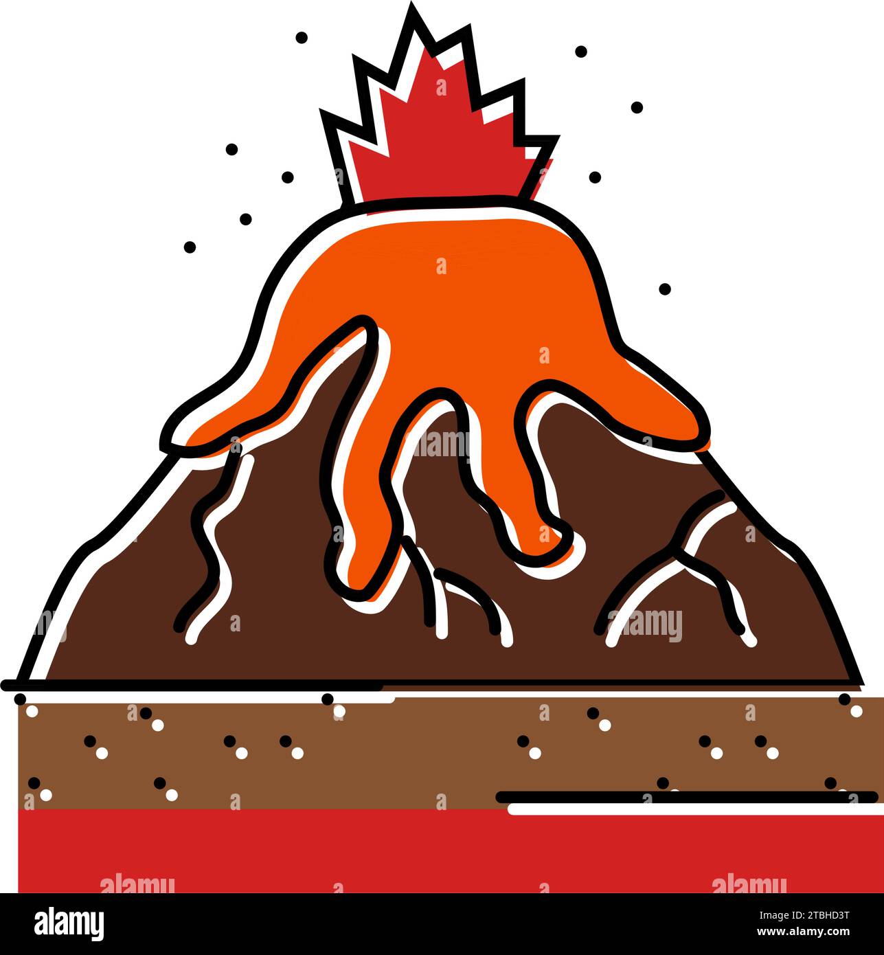 effusive eruption lava color icon vector illustration Stock Vector ...
