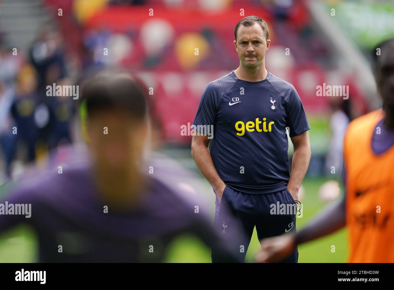 Tottenham Hotspur assistant senior coach Chris Davies before the ...