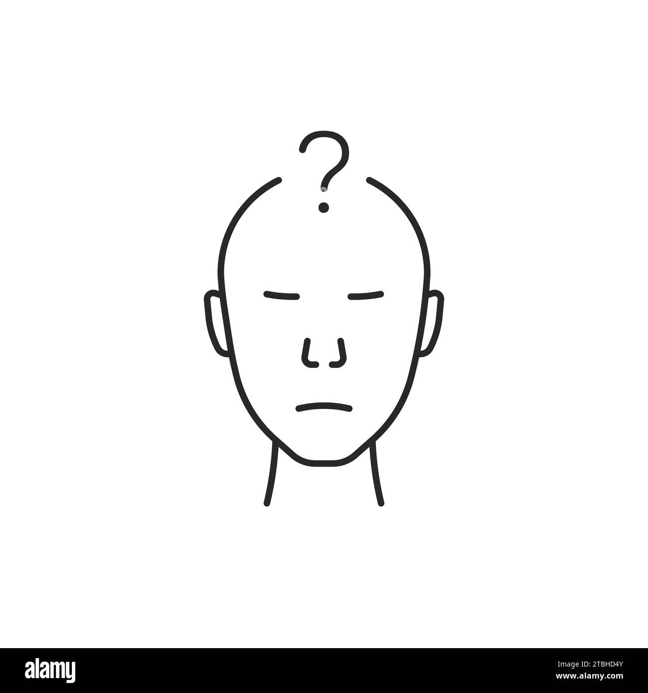 black thin line thinking person icon Stock Vector Image & Art - Alamy