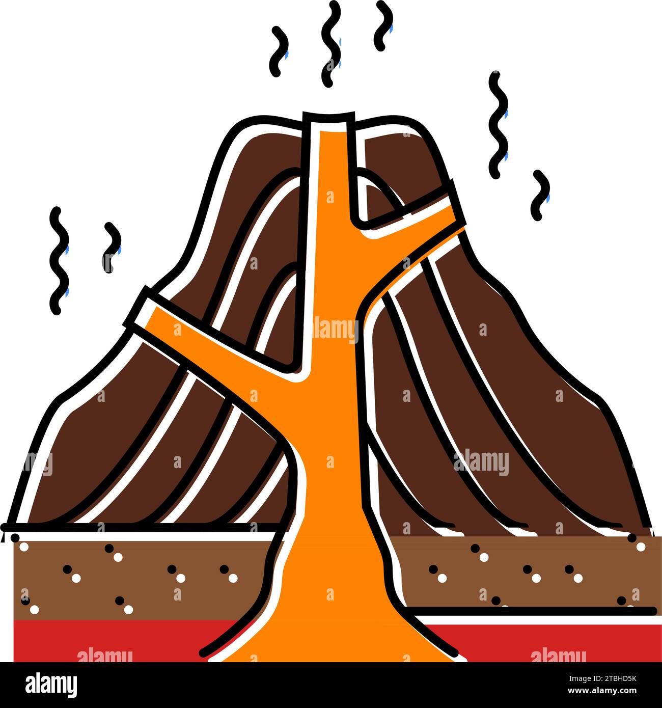 stratovolcano lava color icon vector illustration Stock Vector Image ...