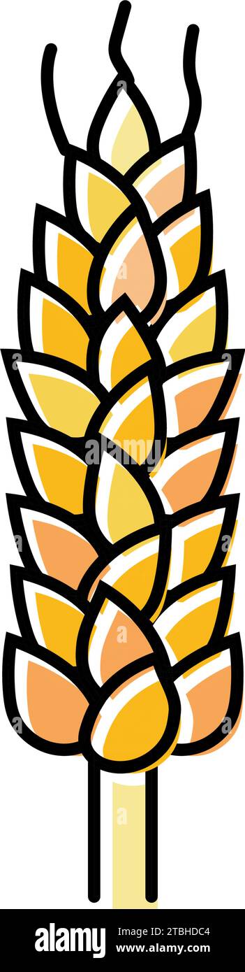 spikelet yellow wheat color icon vector illustration Stock Vector Image ...