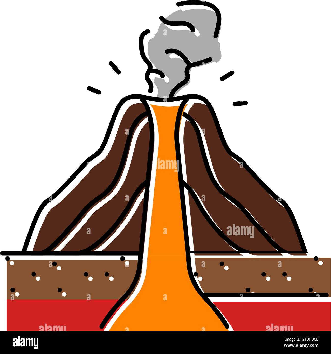 cinder cones lava color icon vector illustration Stock Vector Image ...
