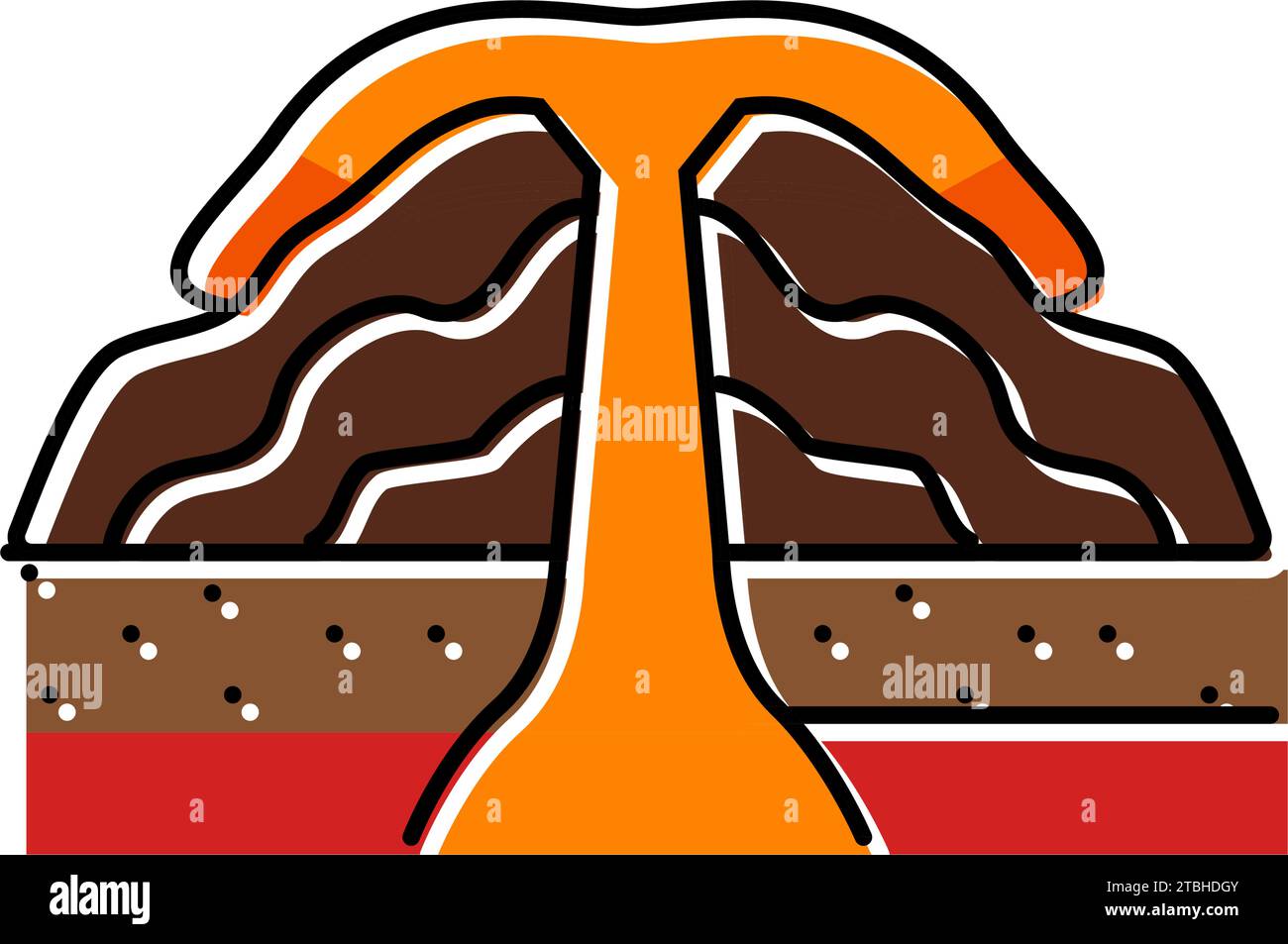 shield volcano lava color icon vector illustration Stock Vector Image ...