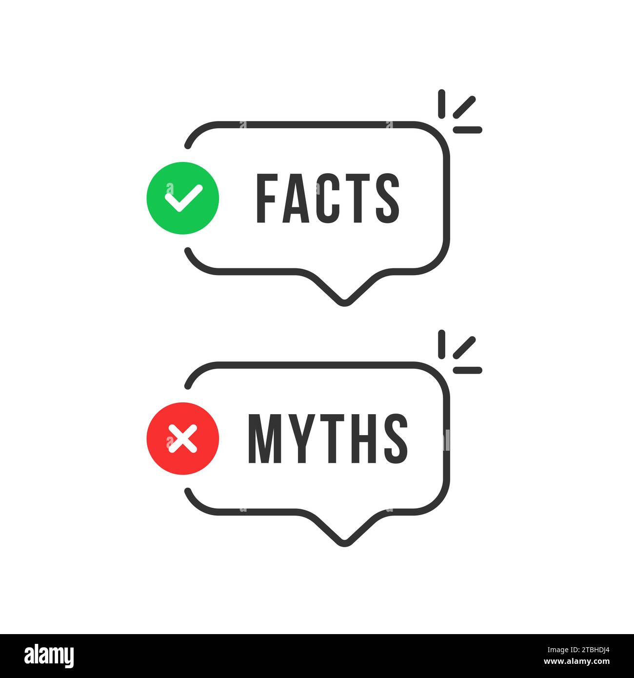 thin line speech bubbles with facts and myths Stock Vector Image & Art ...