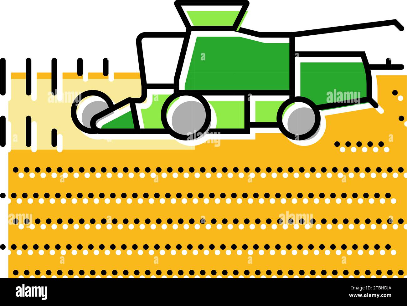 harvester harvesting field wheat color icon vector illustration Stock ...