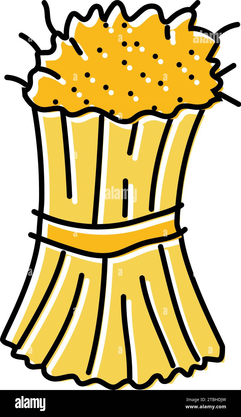 large sheaf ears of wheat harvest color icon vector illustration Stock ...
