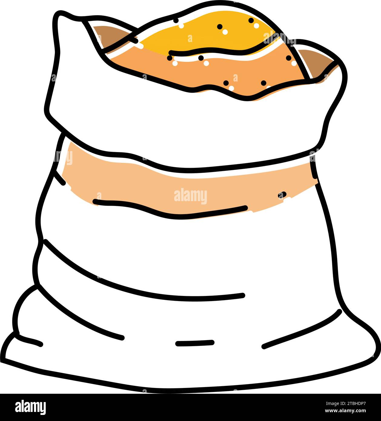 grain canvas bag wheat color icon vector illustration Stock Vector ...