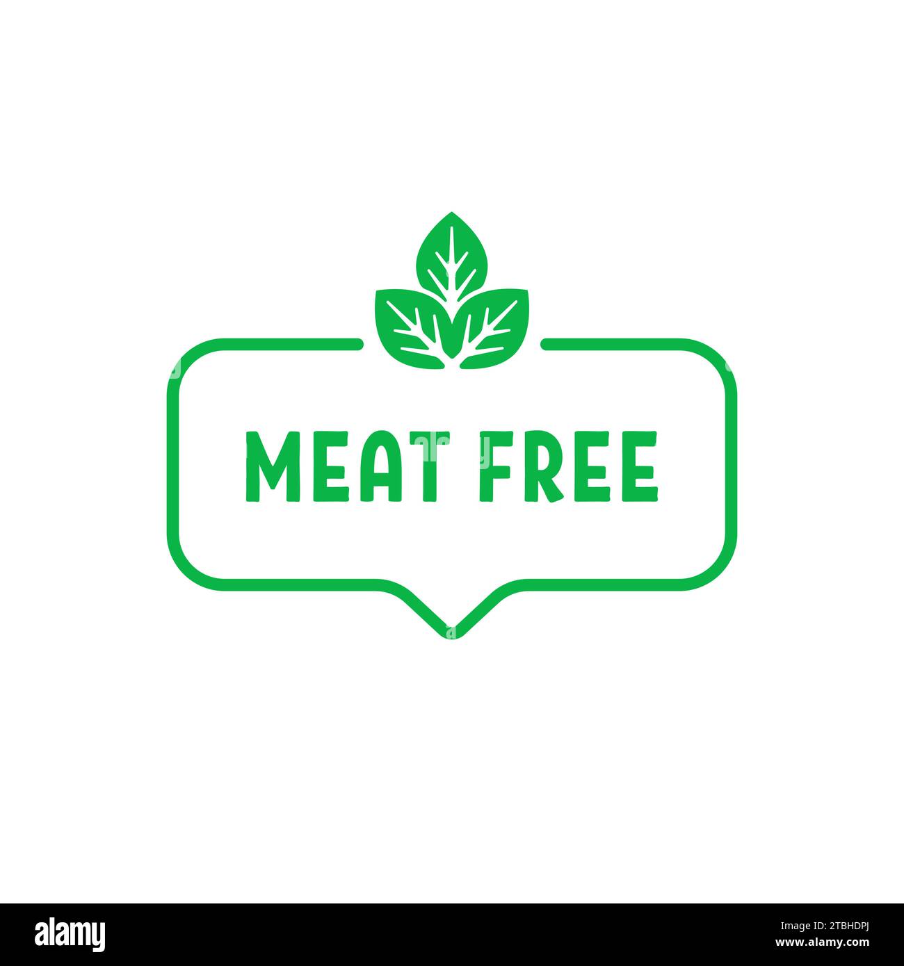 green thin line simple meat free icon Stock Vector Image & Art - Alamy