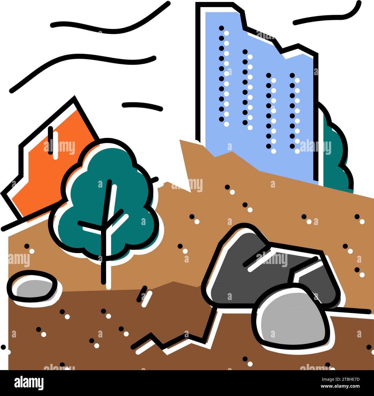 nature apocalypse color icon vector illustration Stock Vector Image ...