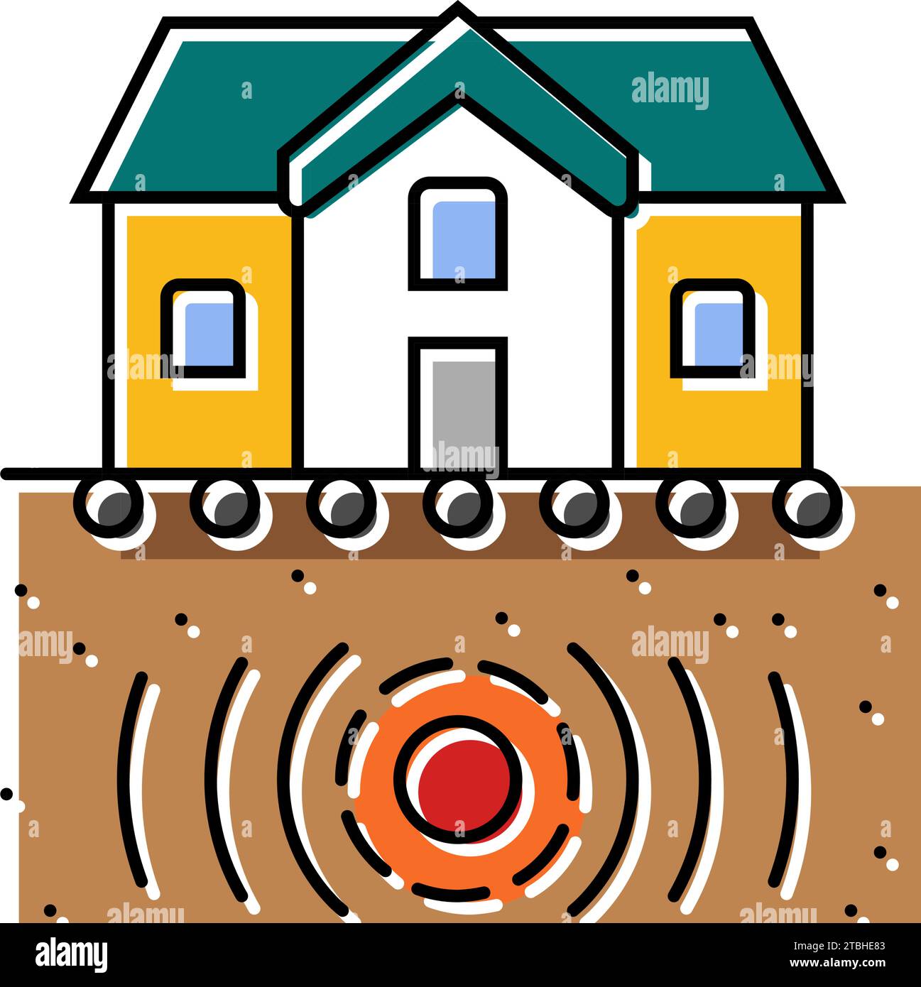 house protect earthquake color icon vector illustration Stock Vector ...
