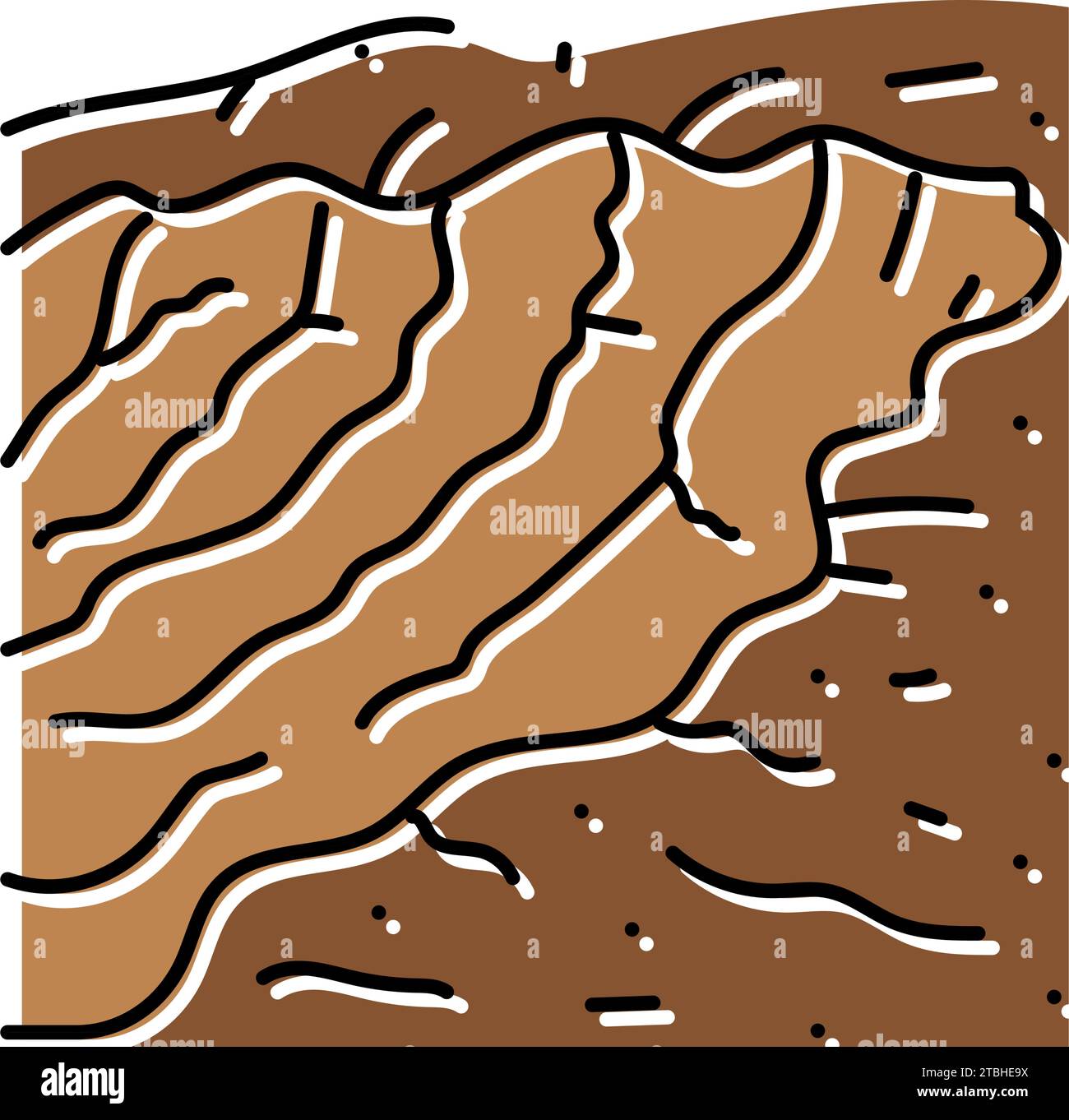 landslide disaster color icon vector illustration Stock Vector Image ...