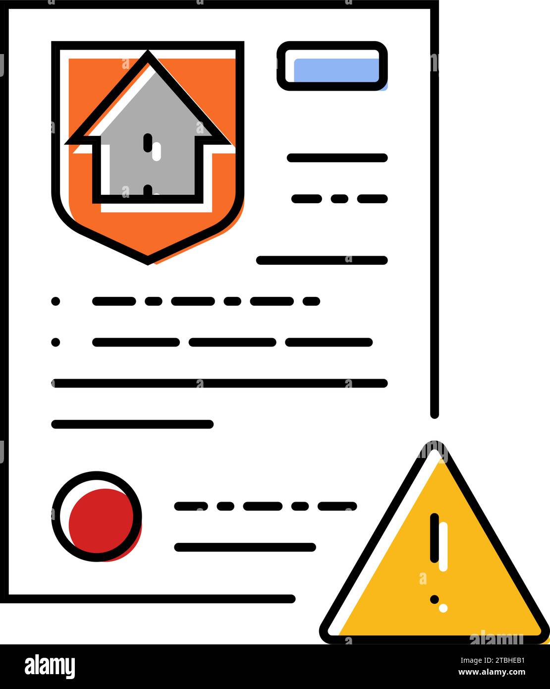 house earthquake accident insurance color icon vector illustration ...