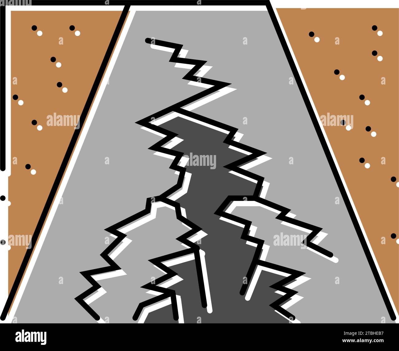 Earthquake crack road Stock Vector Images - Alamy