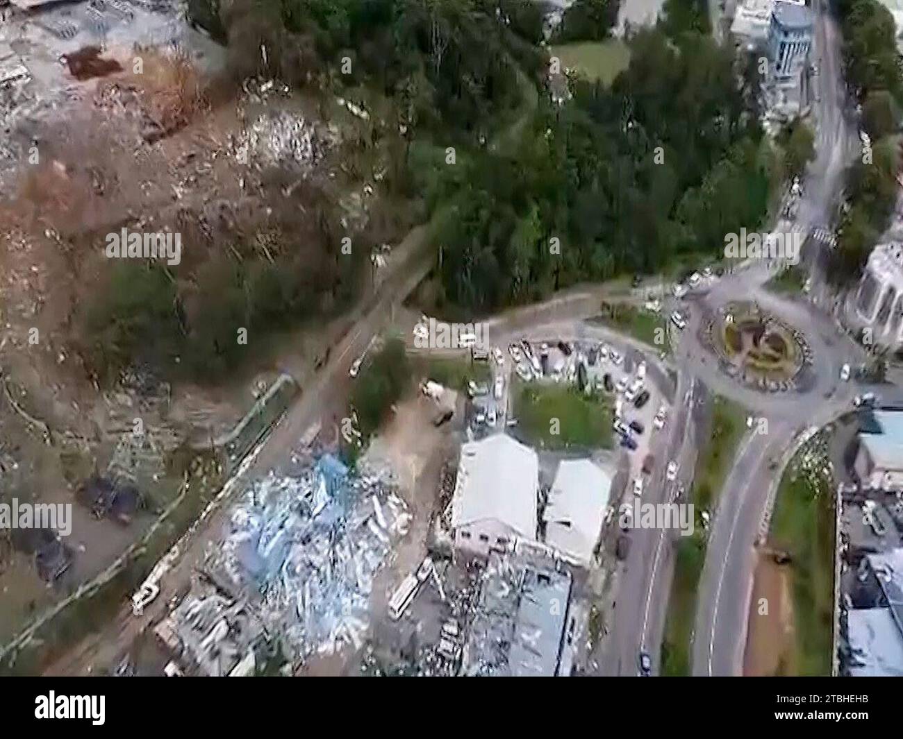 In this image made from video, Buildings damaged after a massive ...