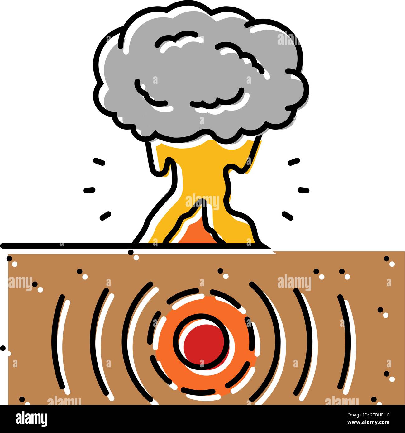 explosion earthquake disaster color icon vector illustration Stock ...