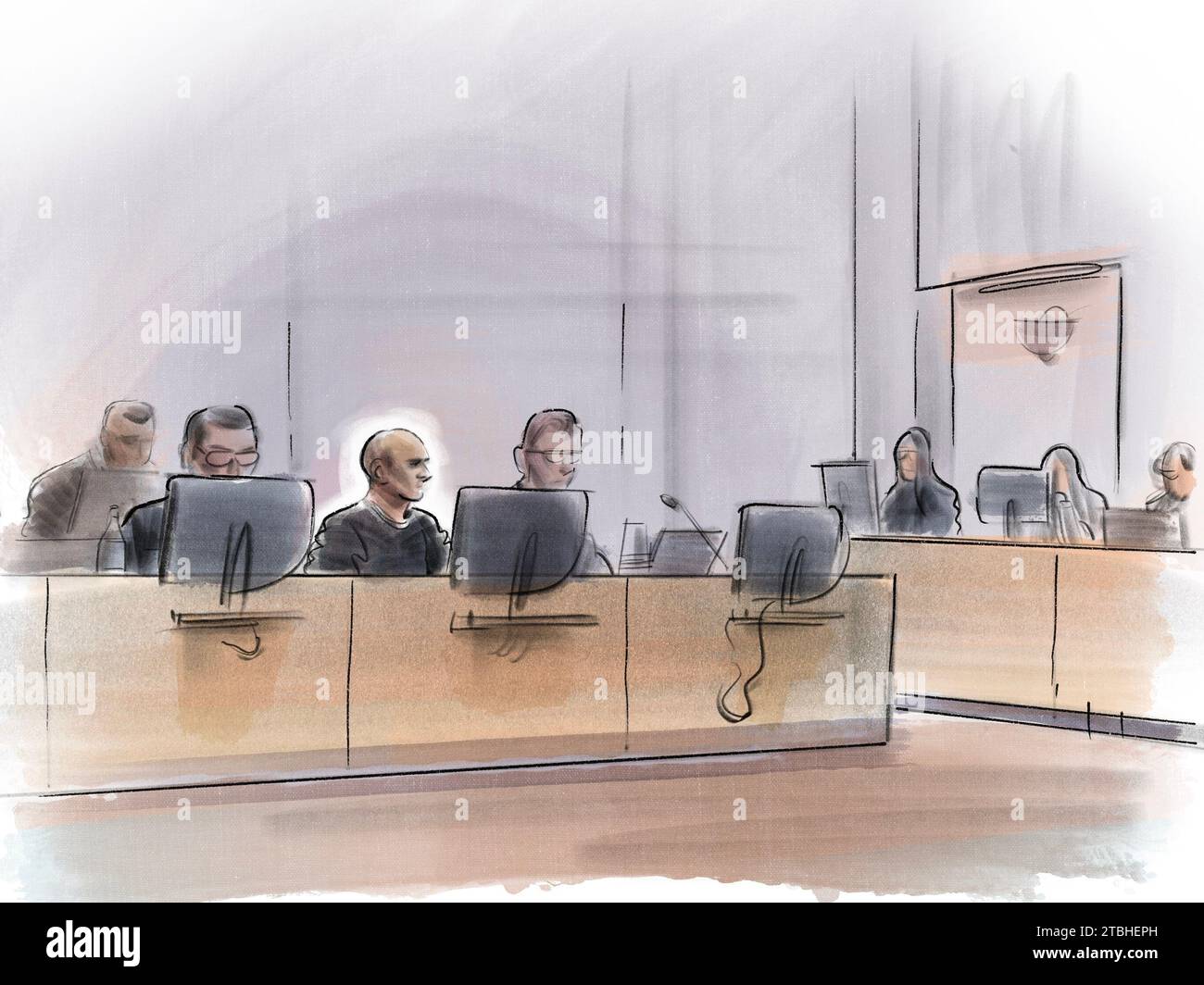 Court drawing: Sanjay Shah is in a constitutional hearing at the Court ...