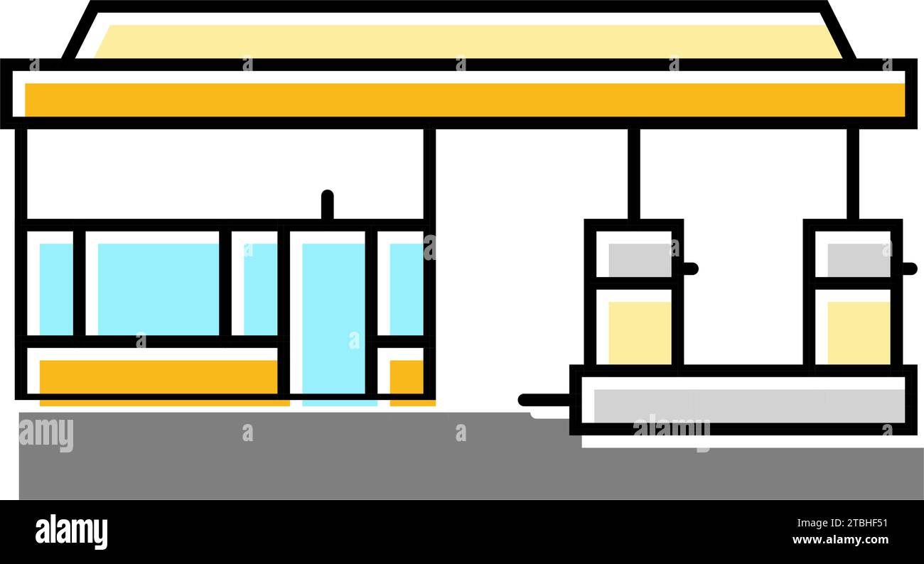 gas station shop color icon vector illustration Stock Vector Image ...