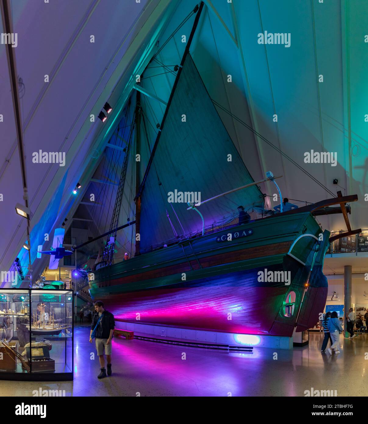 A picture of the Gjoa boat at the Welcome Aboard! exhibition of the ...