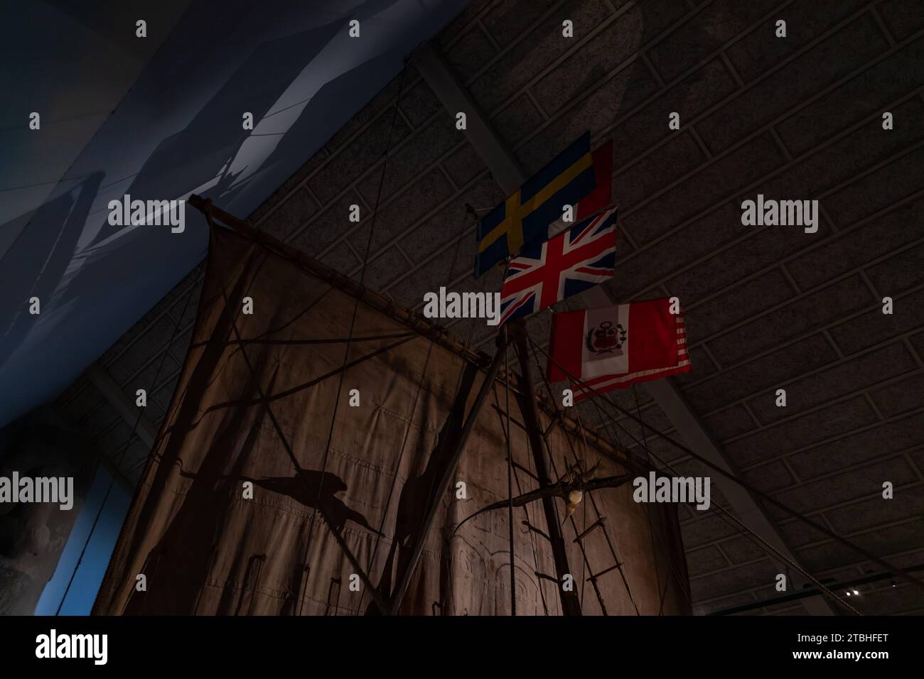 A picture of the Kon-Tiki raft at the Kon-Tiki Museum Stock Photo - Alamy