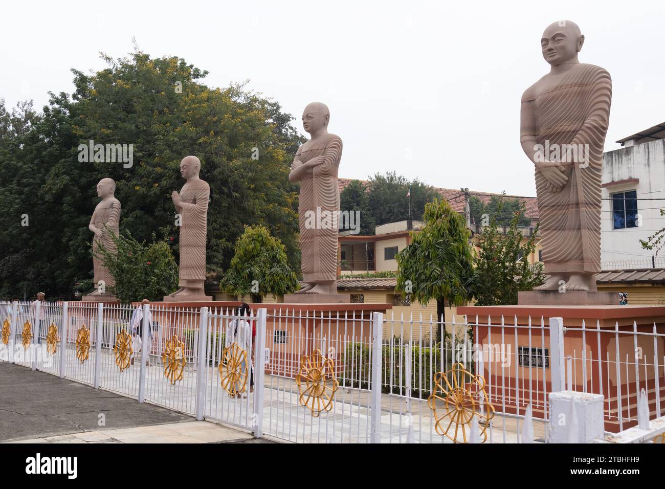 Statues of disciples of Lord Buddha sorrounds the the Great Buddha ...
