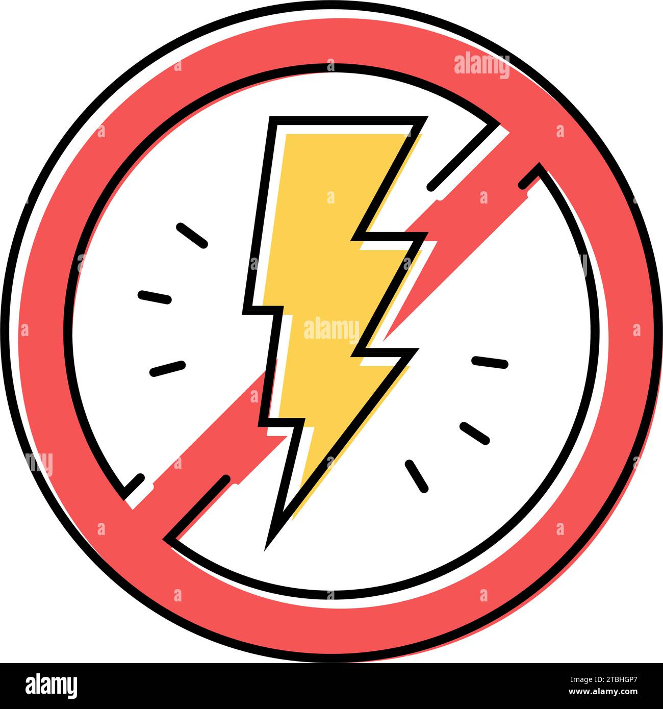 alert electricity color icon vector illustration Stock Vector Image ...