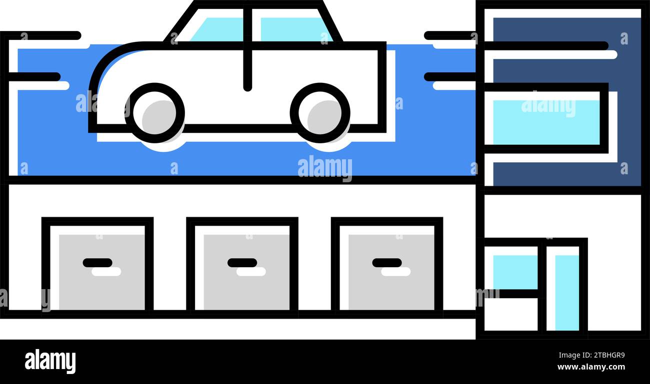 service station store color icon vector illustration Stock Vector Image ...