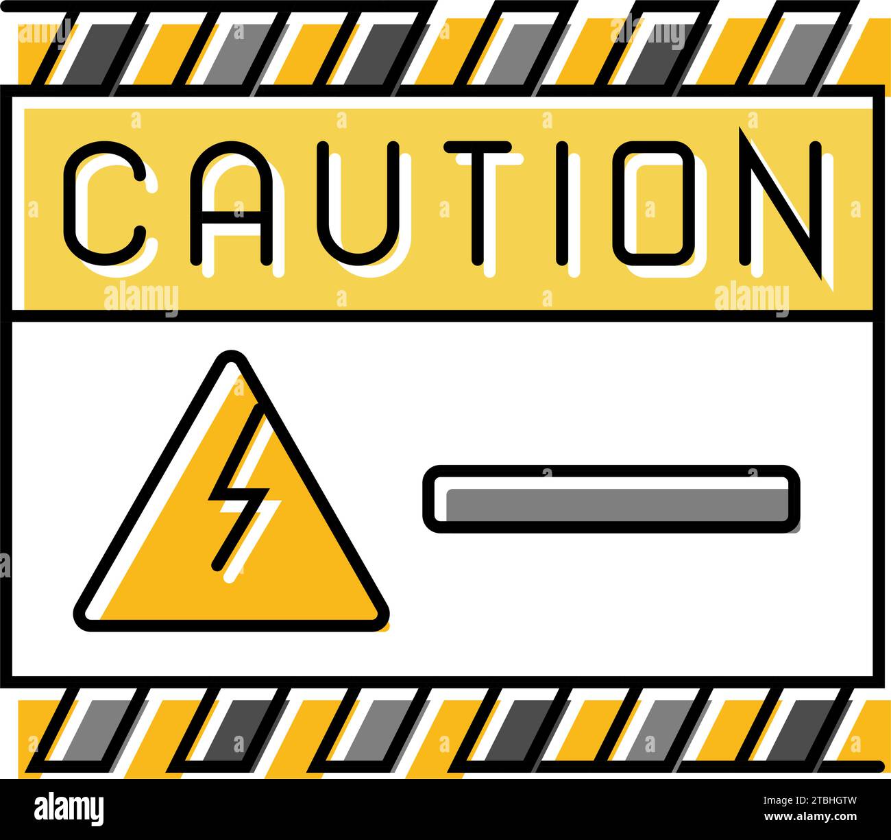 caution electricity color icon vector illustration Stock Vector Image ...