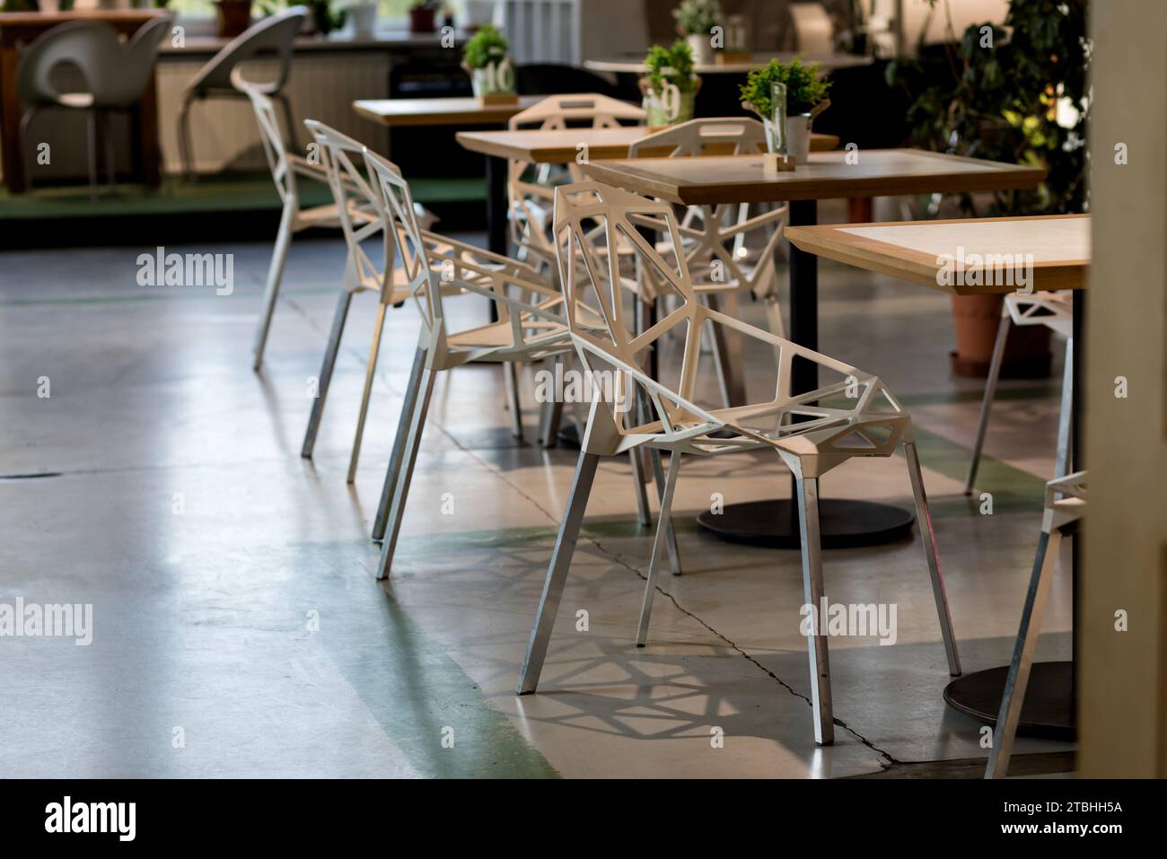 Modern bistro with table. european restaurant. street cafe Stock Photo ...
