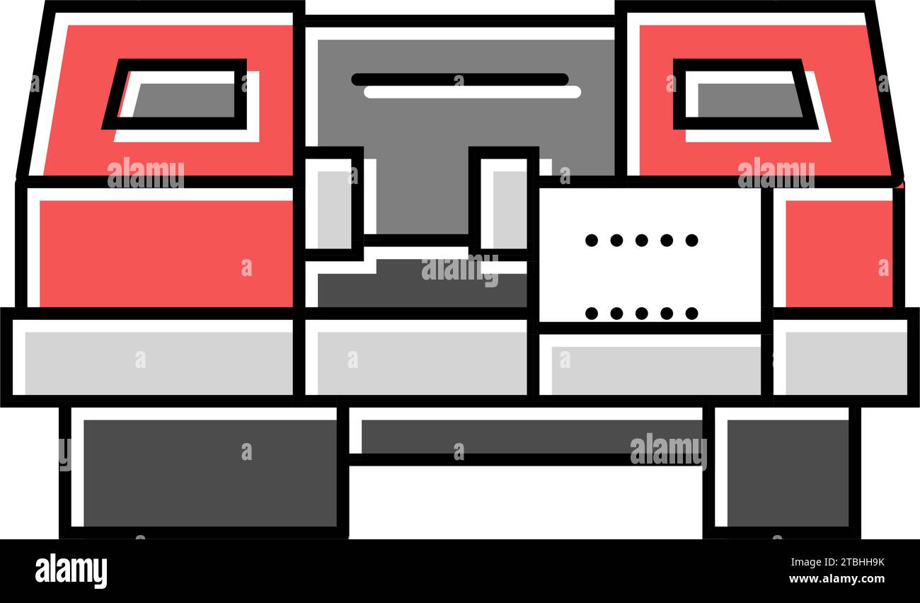 Cnc Machine Tool Work Color Icon Vector Illustration Stock Vector Image And Art Alamy