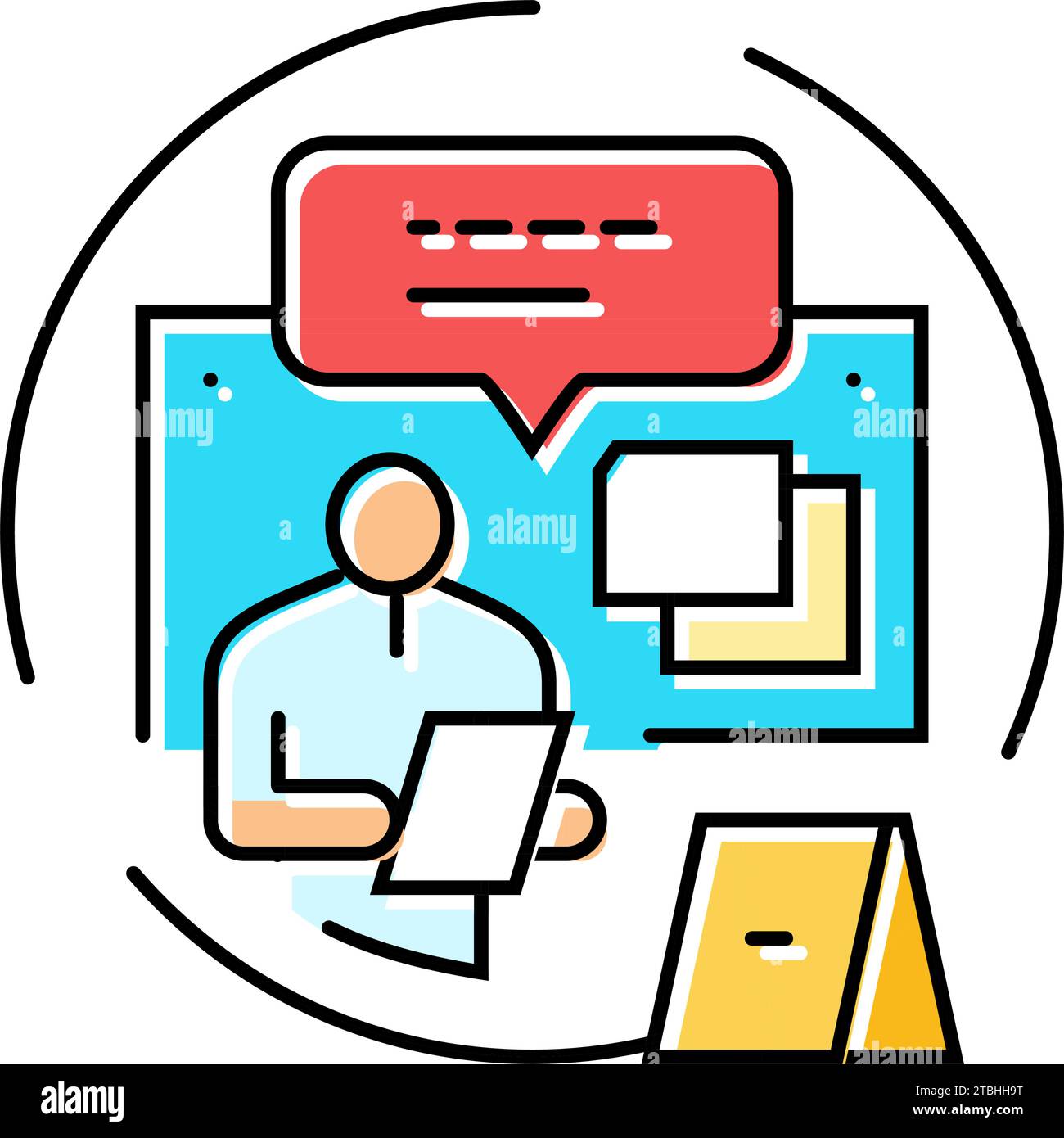 expert witness evidence crime color icon vector illustration Stock ...